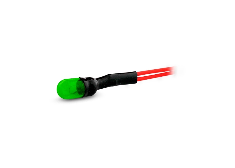 FOQUITO 6V 5MM VERDE CON CABLE - EF Componentes
