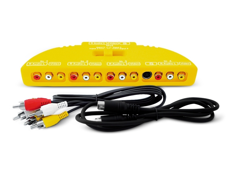 SELECTOR AUDIO VIDEO 4 ENTRADAS 1 SALIDA MAS SUPER VIDEO - EF Componentes
