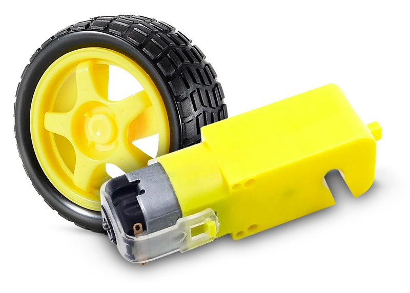 MOTOR DC 3V A 6V CON CAJA REDUCTORA Y RUEDA DE GOMA PARA ARDUINO - EF ...